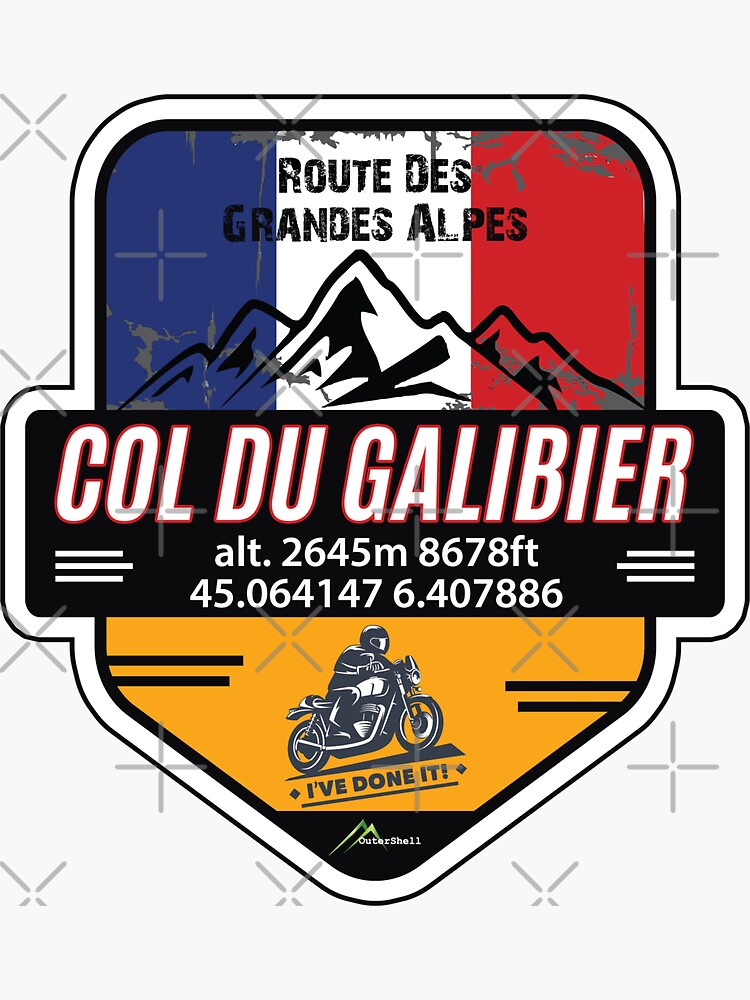Sticker « Col du Galibier T-shirt & autocollant moto - Route des ...