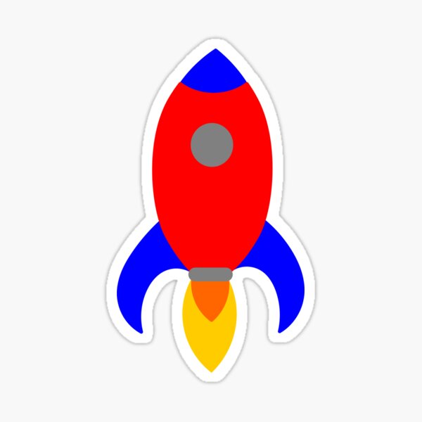 "Red Rocket" Sticker by Passie | Redbubble