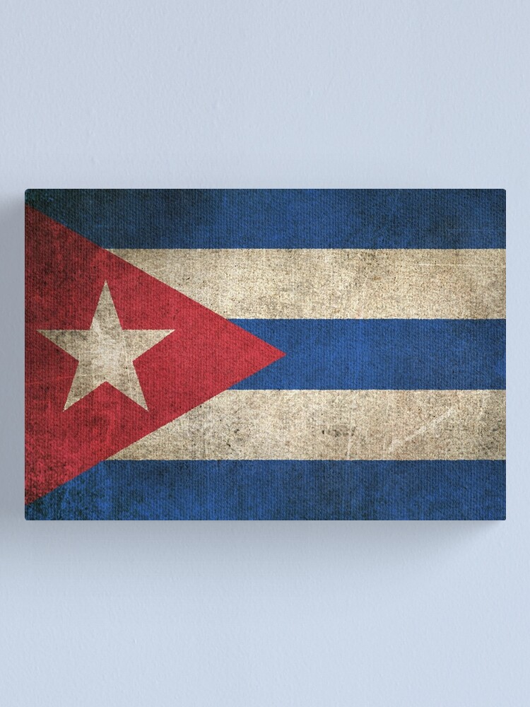 "Old and Worn Distressed Vintage Flag of Cuba" Canvas Print for Sale by ...
