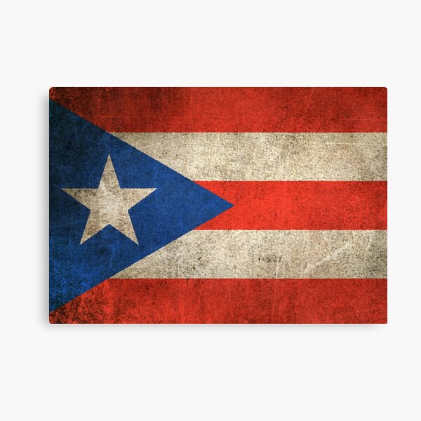 "Old and Worn Distressed Vintage Flag of Puerto Rico" Canvas Print for ...