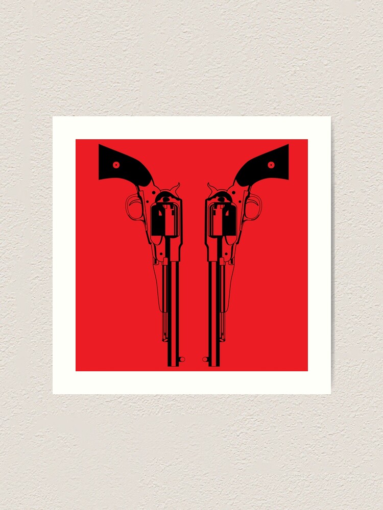 "Minimalist Red Revolver" Art Print by Syleas | Redbubble