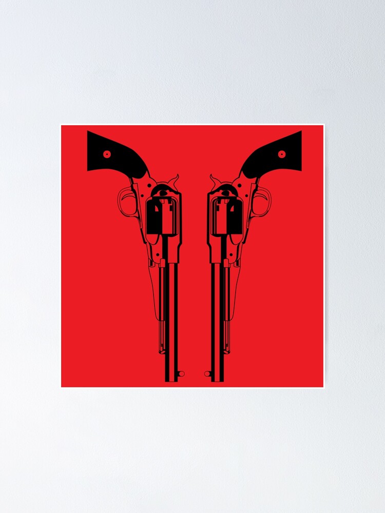 "Minimalist Red Revolver" Poster by Syleas | Redbubble