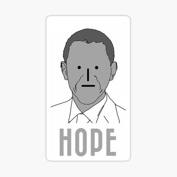 "NPC Obama Hope Wojak" Sticker for Sale by llamatic | Redbubble