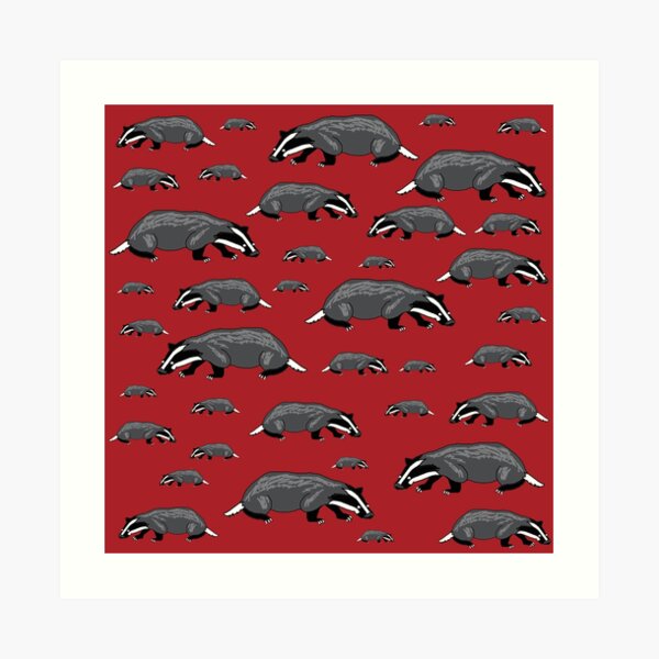 "Save The Badgers Red Cartoon" Art Print by jaggerstudios | Redbubble