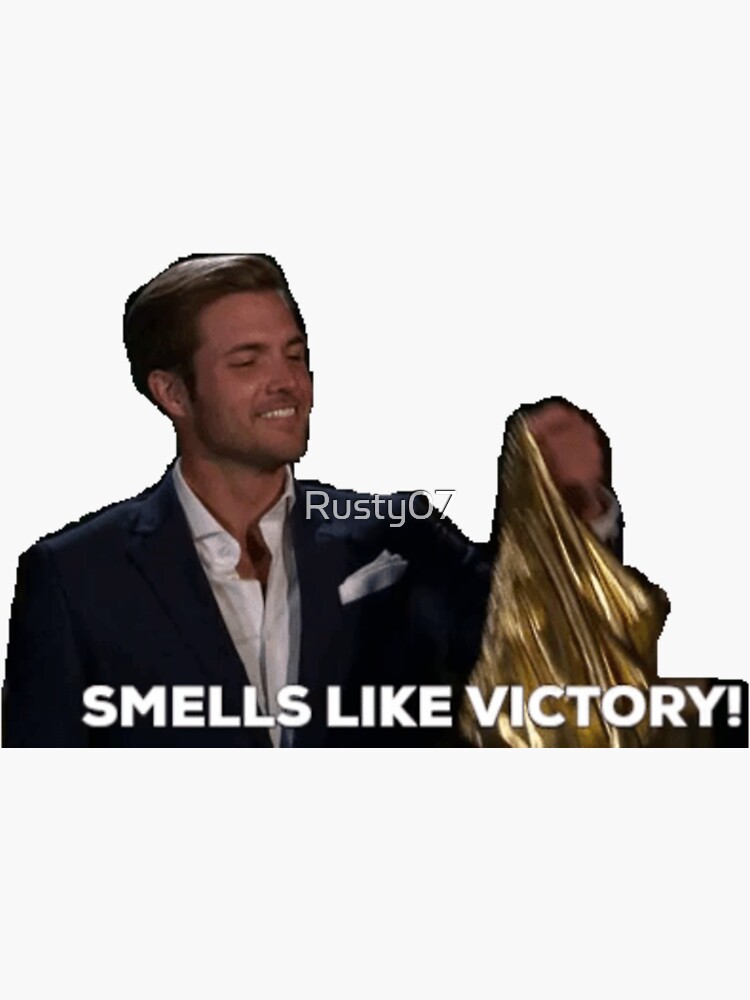 "smells like victory!" Sticker for Sale by Rusty07 | Redbubble