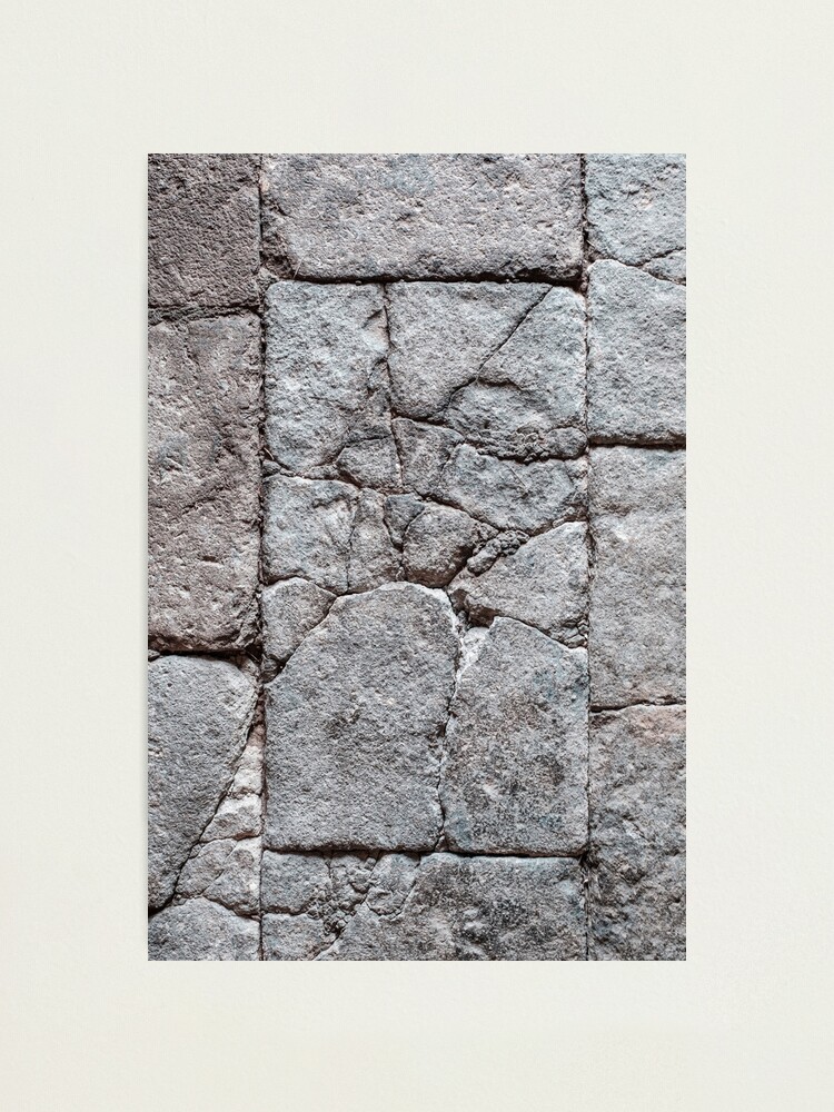 Lámina fotográfica «Textura de piedra rajada, bloques de piedra ...