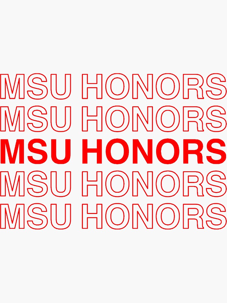 "MSU Honors" Sticker for Sale by AHSA-MSU | Redbubble