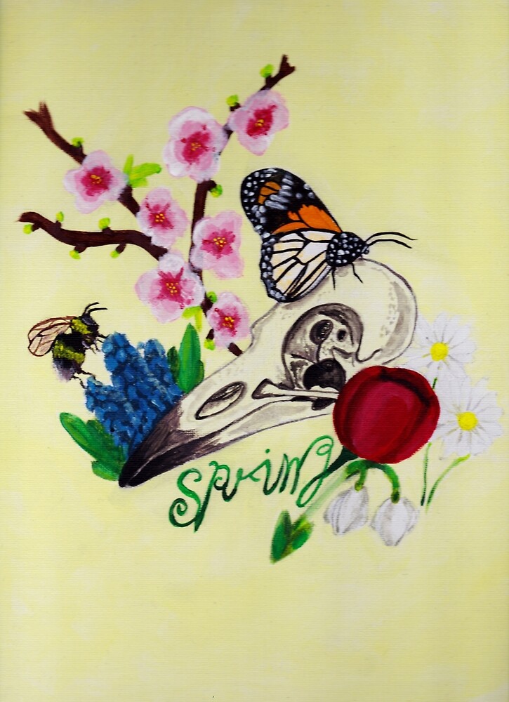 "Spring Skull " by izzythecreative | Redbubble