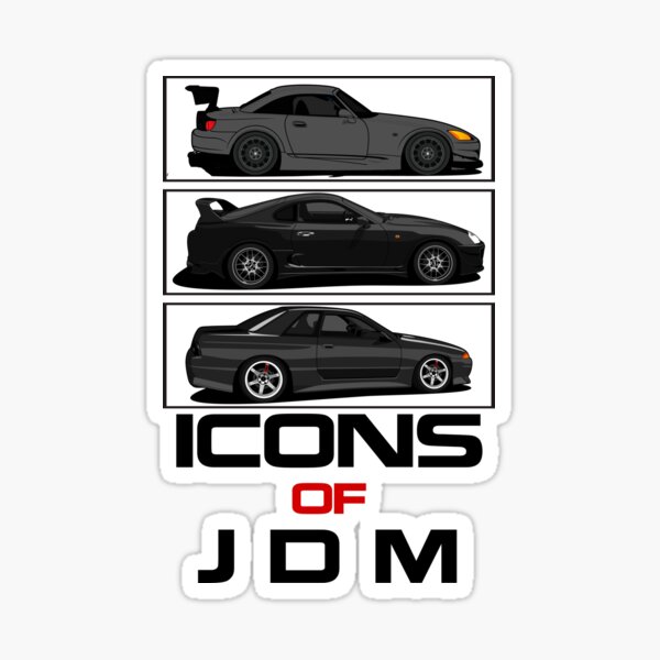 "JDM Icons Honda S2000 Toyota Supra Nissan Skyline R32" Sticker for ...