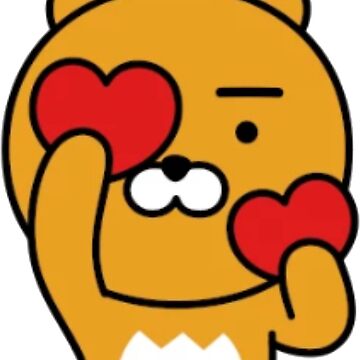 "KakaoTalk Friends Hello! Ryan Heart Eyes 2 (카카오톡 라이언)" Art Board Print ...