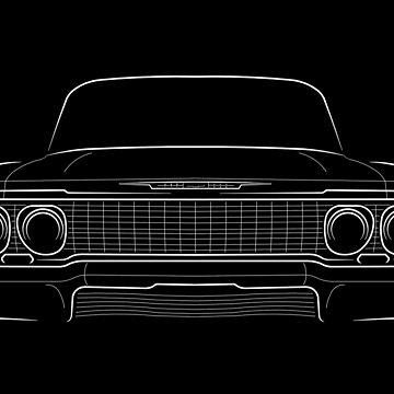 "1963 Chevy Impala - front stencil, white" Poster for Sale by mal ...