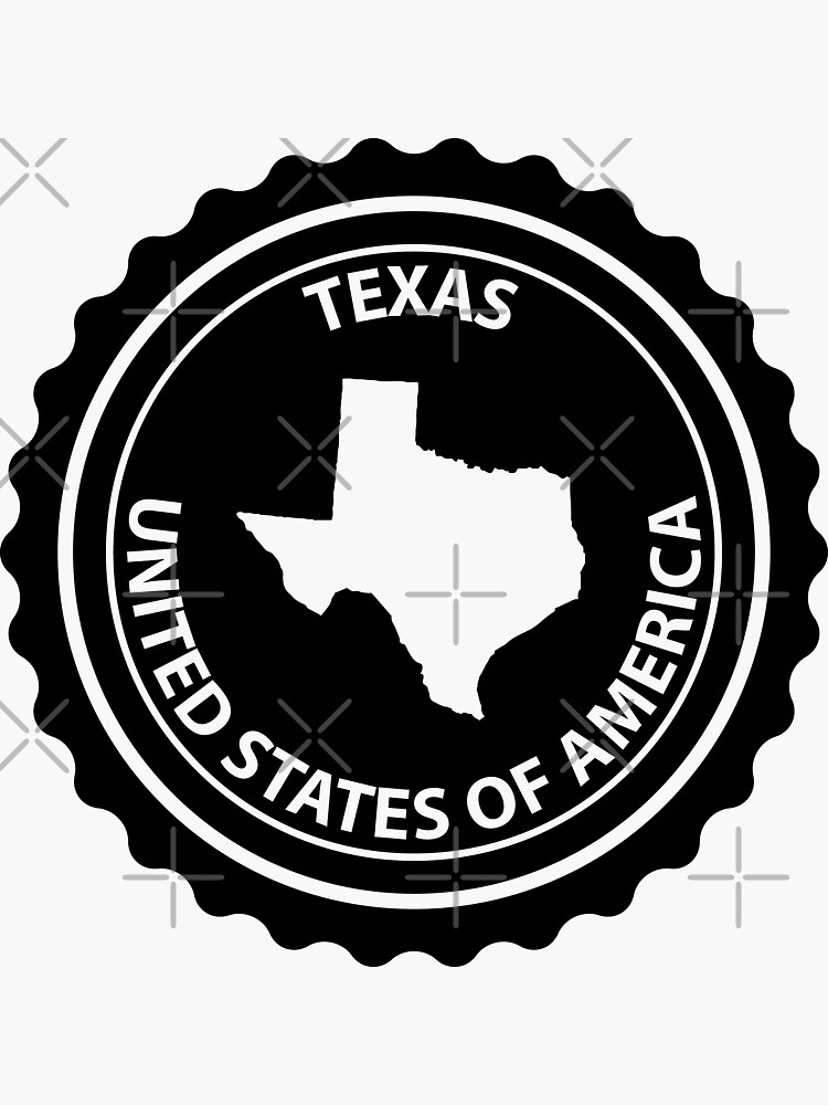 "Texas rubber stamp" Sticker for Sale by Danler | Redbubble