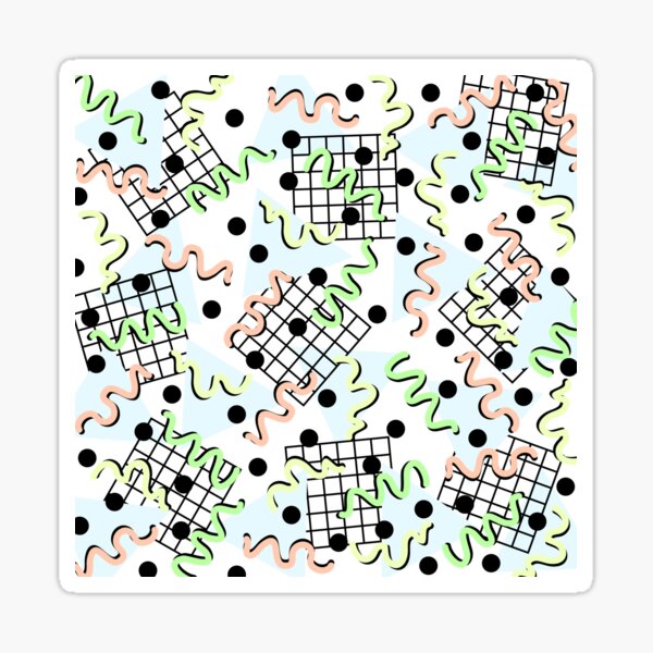 "Retro Memphis 80's Disco Confetti Design Pattern" Sticker for Sale by ...