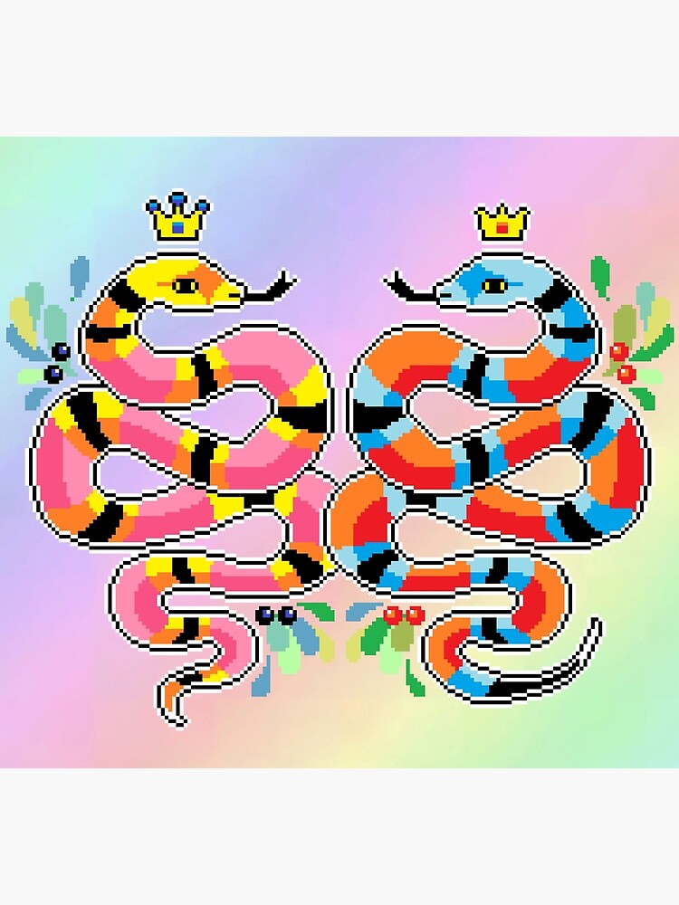 "rainbow snakes" Art Print for Sale by pixelins | Redbubble