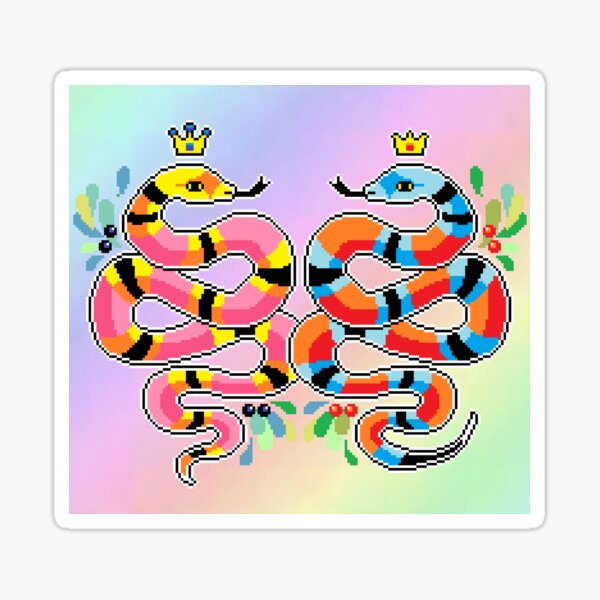 "rainbow snakes" Sticker by pixelins | Redbubble
