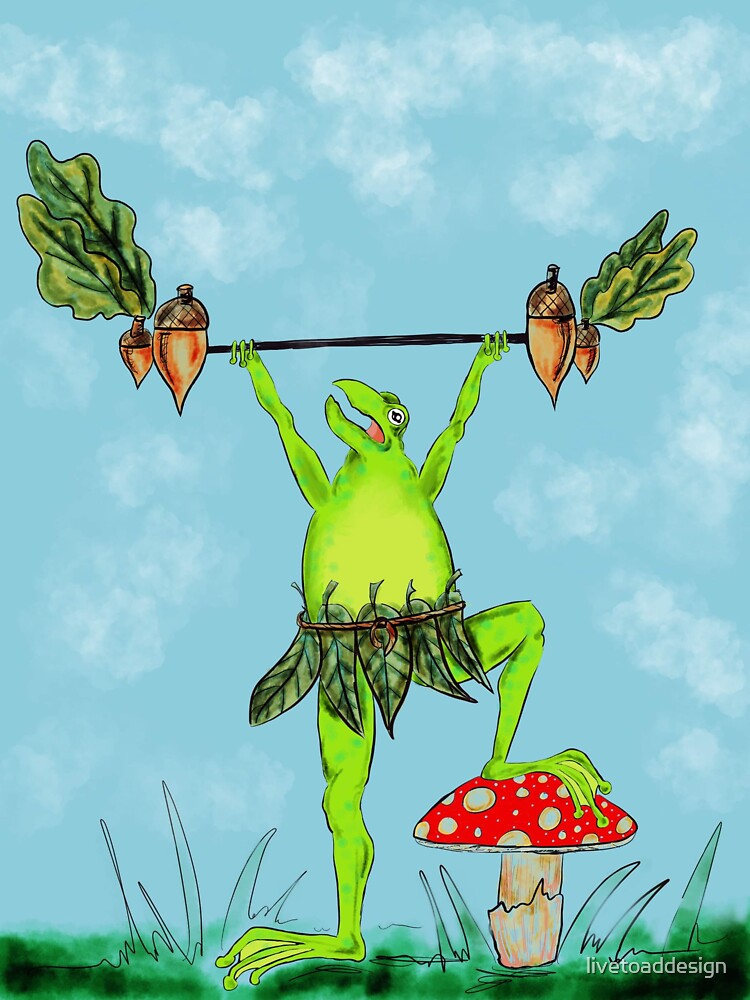 "Circus frogs strong frog" Sticker by livetoaddesign | Redbubble
