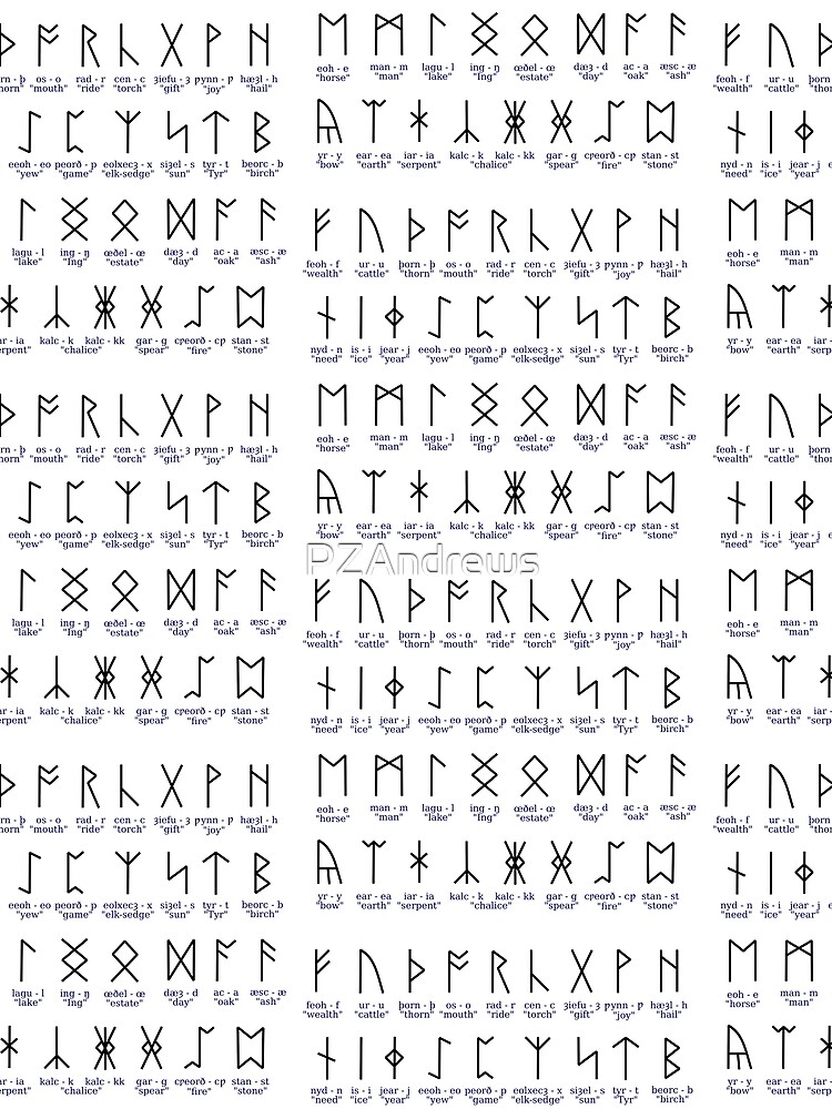 "Futhorc (34 Anglo Saxon Runes)" Scarf for Sale by PZAndrews | Redbubble