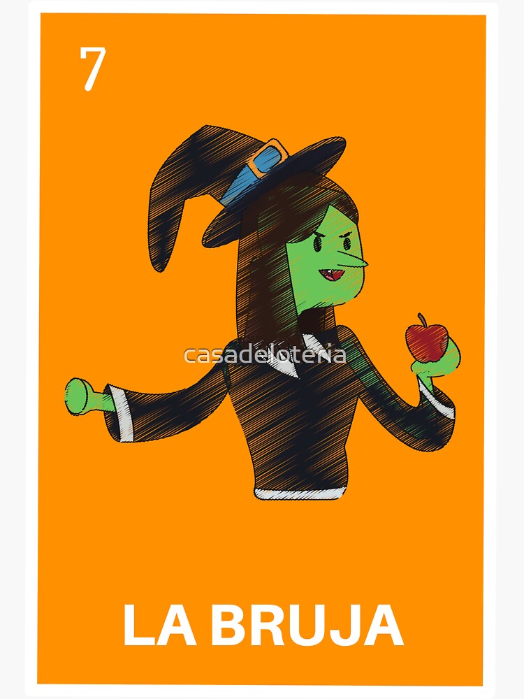 Pegatina «Octubre Halloween La Bruja Bruja Loteria Bingo Loteria ...
