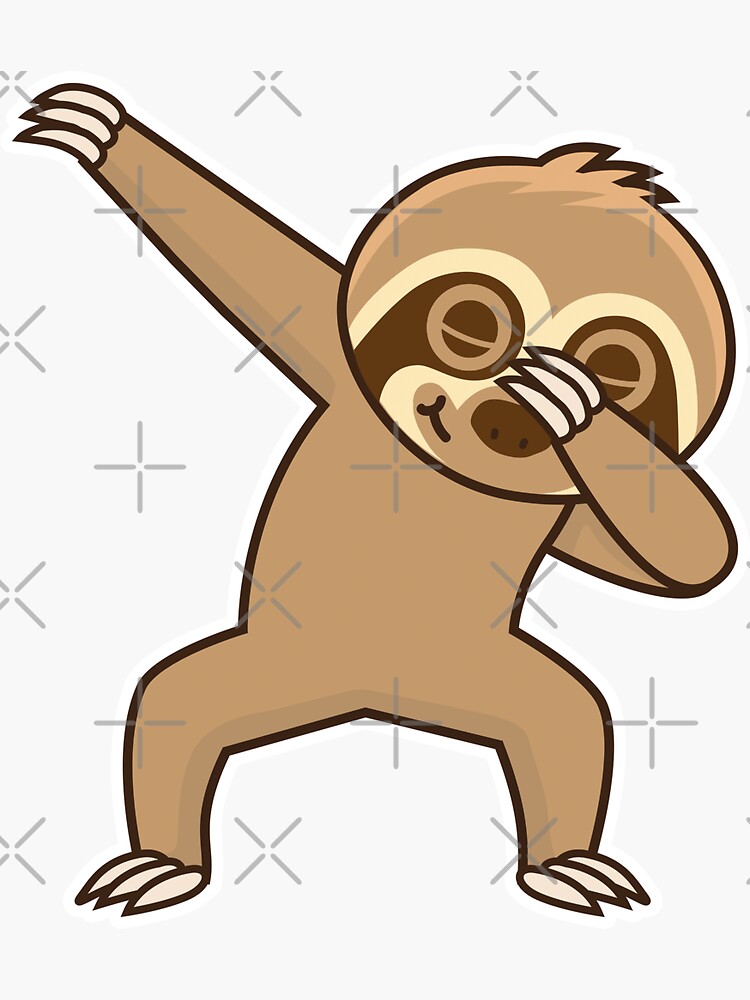 "Sloth dabbing" Sticker for Sale by plushism | Redbubble