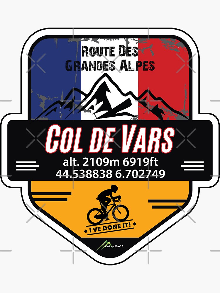 Pegatina «Col de Vars Cycle camiseta y pegatina - Route des Grandes ...