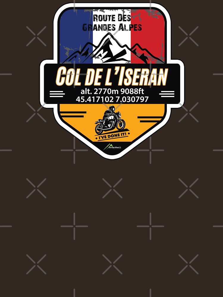 "Col de l'Iseran Motorrad T-Shirt & Aufkleber - Route des Grandes Alpes ...
