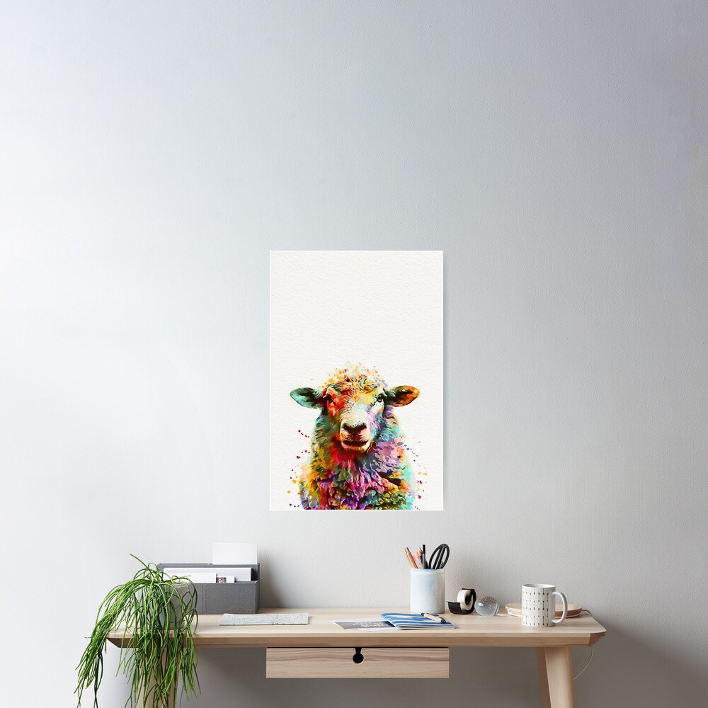 "Sheep Watercolor" Poster for Sale by mugdesignstudio | Redbubble