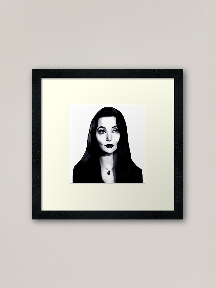 "Morticia Addams Dark Portrait " Framed Art Print by raphaelladesign ...