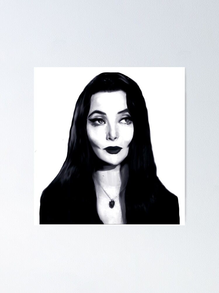 "Morticia Addams Dark Portrait " Poster by raphaelladesign | Redbubble