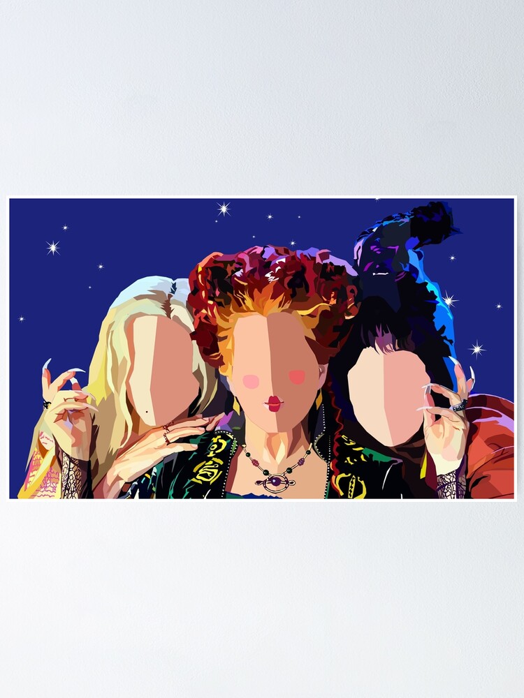 "Hocus Pocus Blue Background" Poster for Sale by MidnightJoe | Redbubble