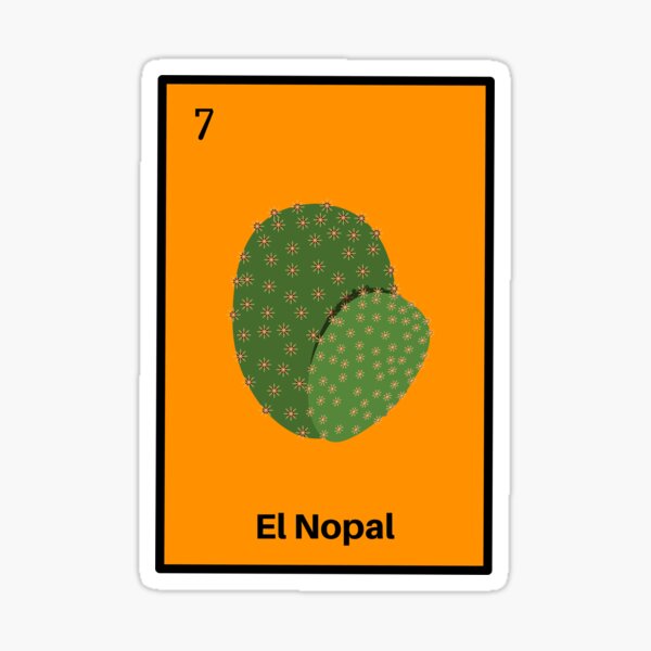 "El Nopal Cacti Cactus Mexican Loteria Bingo Card Tarot Card" Sticker ...