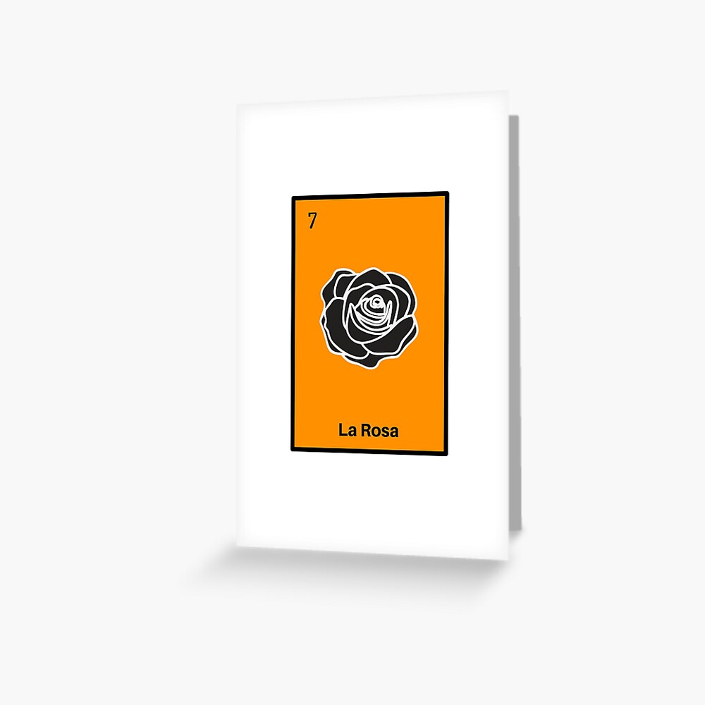 "La Rosa Mexican Loteria Bingo Card Tarot Card" Greeting Card by ...