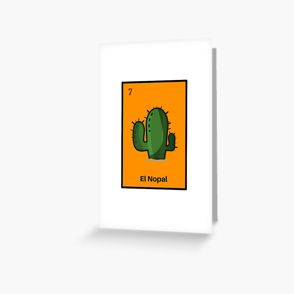 "El Nopal Cacti Cactus Mexican Loteria Bingo Card Tarot Card" Greeting ...