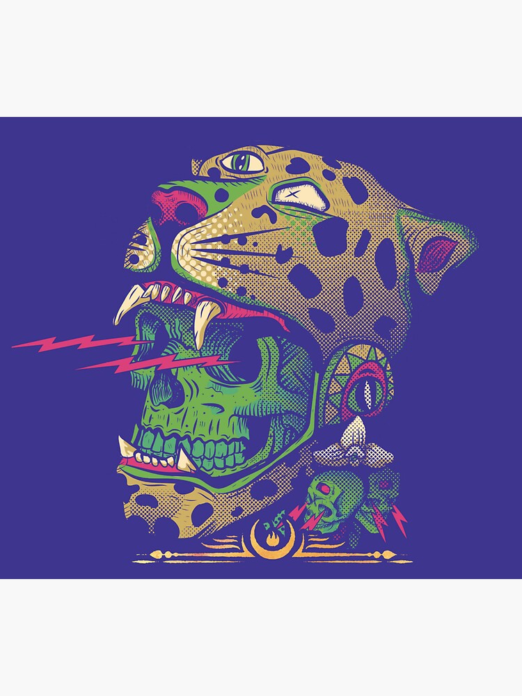 "Mastodon Pop Art Vibrant Tribal Voodoo Aztec Skull" Sticker for Sale ...