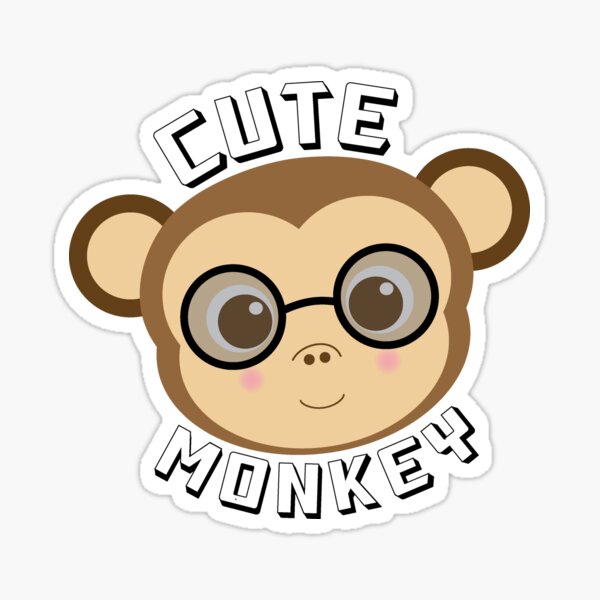 "Cute Monkey Face" Sticker for Sale by CadaPaso | Redbubble