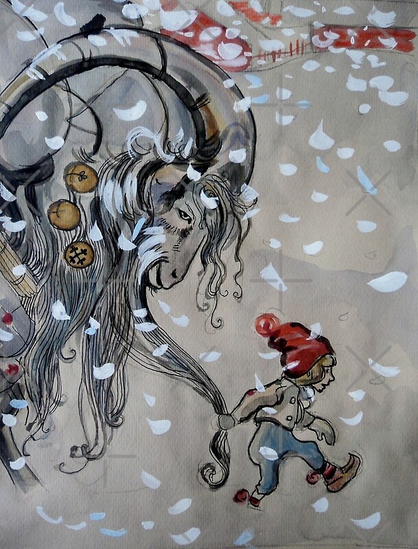 "Boy Leading Jul Goat" by dianegaddis | Redbubble