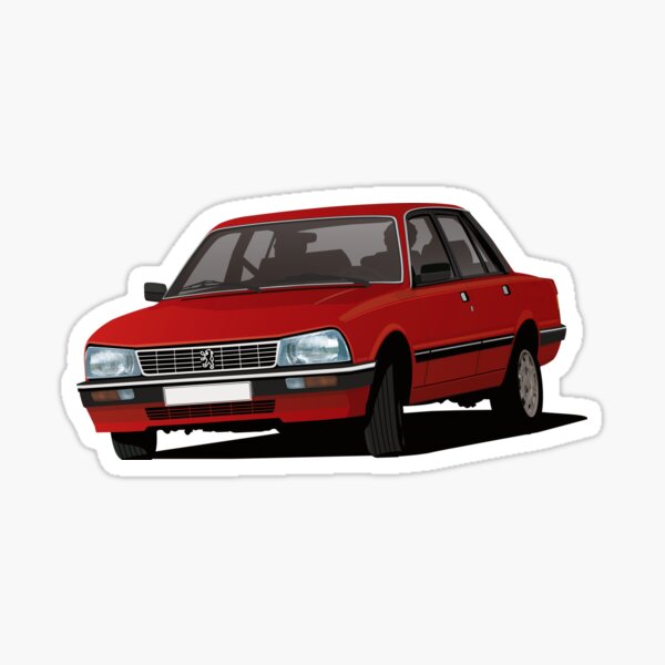 "Peugeot 505 GTi - Turbo - red" Sticker by knappidesign | Redbubble