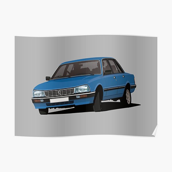 "Pug 505 GTi - Turbo - V6 - blue" Poster for Sale by knappidesign ...