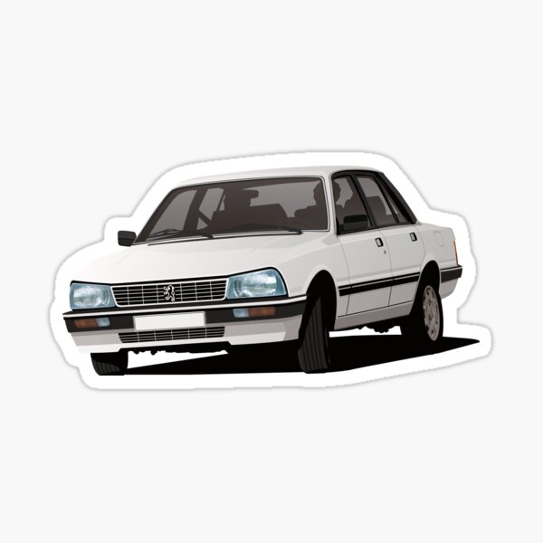 "Peugeot 505 GTi - Turbo - white" Sticker by knappidesign | Redbubble