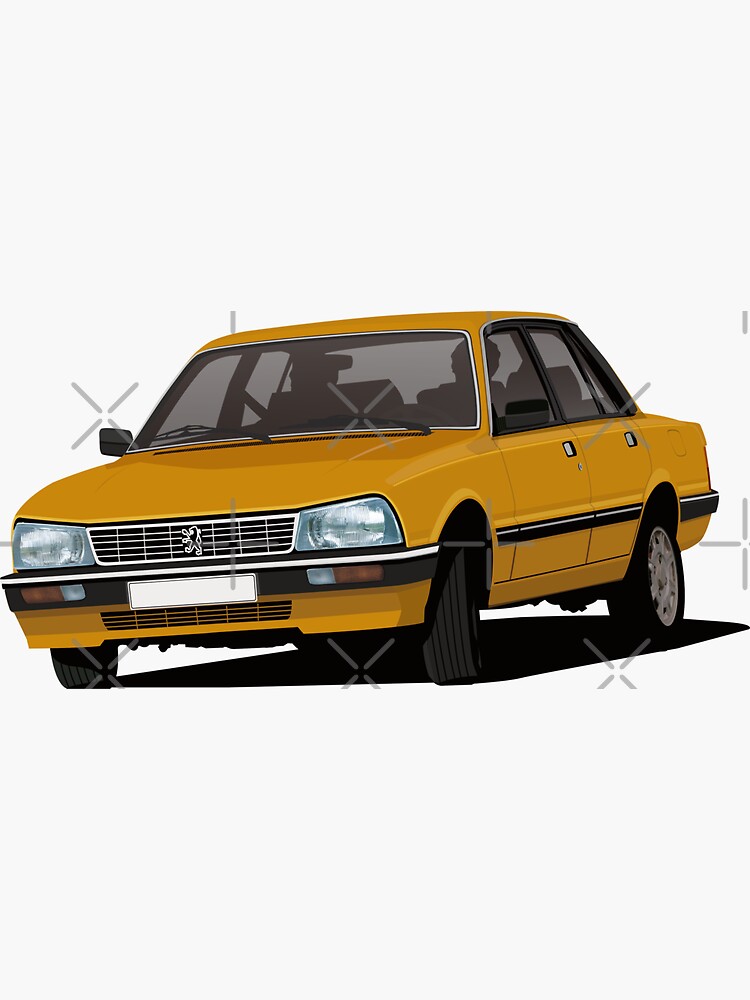 "Pug 505 GTi - Turbo - orange" Sticker for Sale by knappidesign | Redbubble