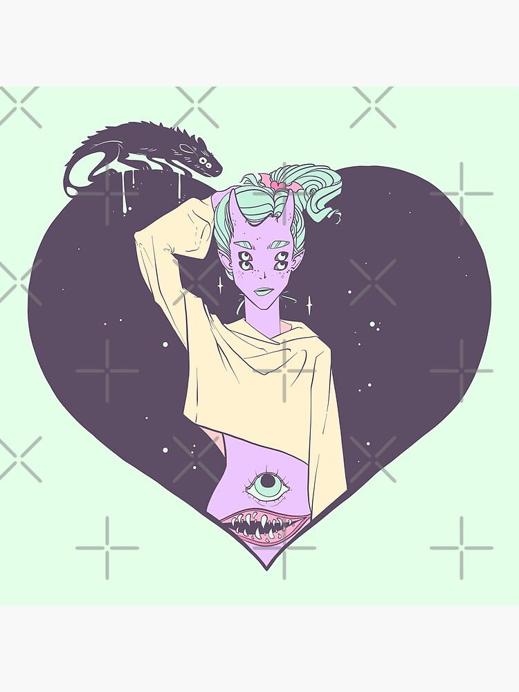 "Creepy Cute Monster Alien Demon Girl" Poster by cellsdividing | Redbubble