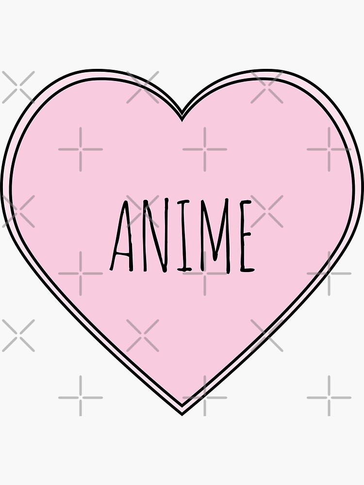 "Anime Heart" Sticker by teesaurus | Redbubble