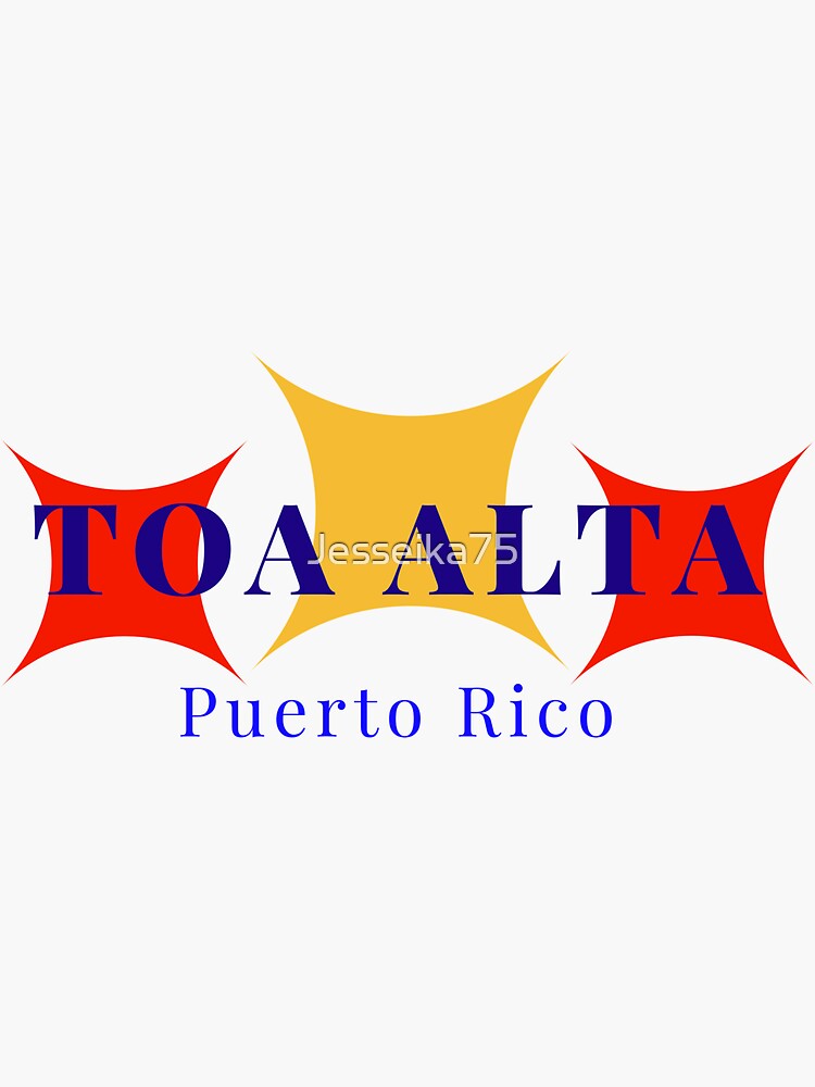 "Toa Alta Puerto Rico Town Municipal Flag Colors Design" Sticker by ...