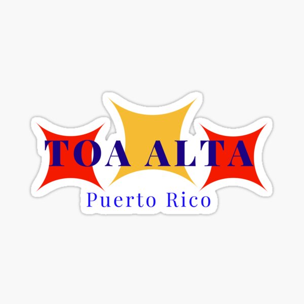 "Toa Alta Puerto Rico Town Municipal Flag Colors Design" Sticker by ...