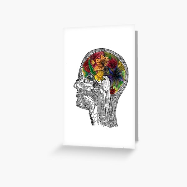 "MRI Brain Flowers - Neuroscience Art - Medical Art" Greeting Card for ...