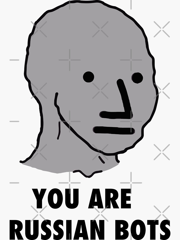 "NPC Russian Bots" Sticker for Sale by TheNatureBoyy | Redbubble