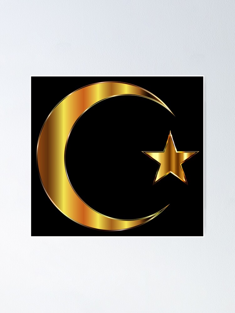 "Golden sickle moon with star" Poster by Dator | Redbubble
