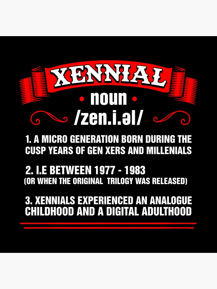 "Xennial Description 1977-1983" Sticker for Sale by Ginial | Redbubble