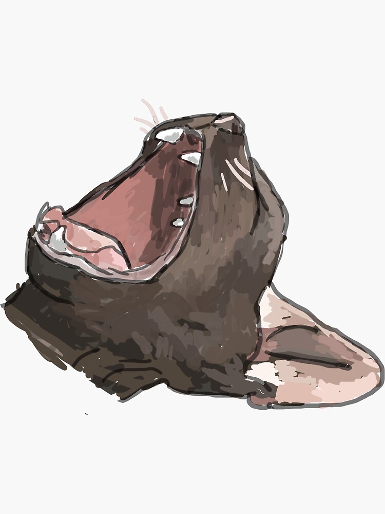 "yawning cat" Sticker for Sale by sunflowerkid | Redbubble