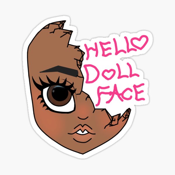 "Hello Dollface" Sticker for Sale by SkullNote | Redbubble
