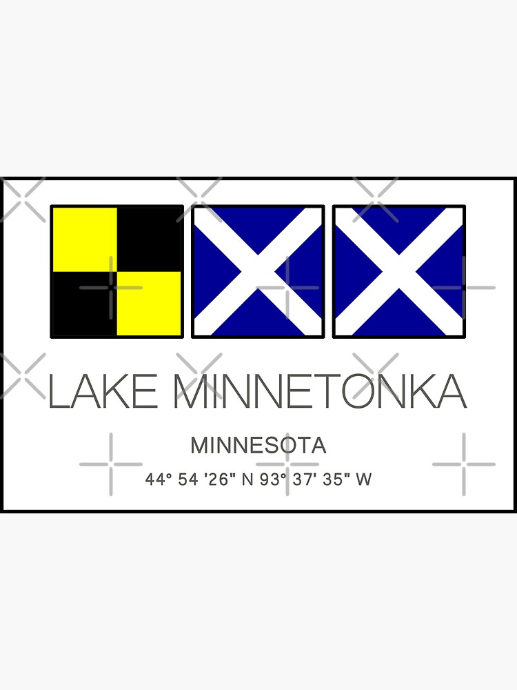 "Lake Minnetonka Minnesota Nautical Flag Art Print Sign" Sticker for ...